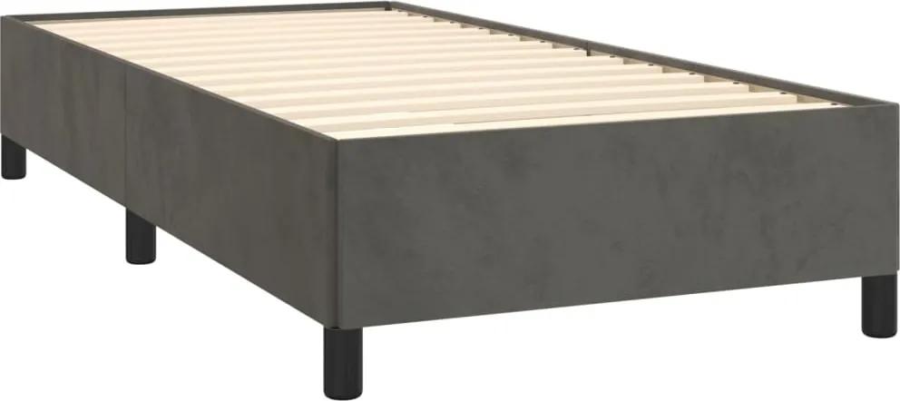 vidaXL Box spring postel s matrací 90x200 cm samet [3129310] Barva: Tmavě moddrá