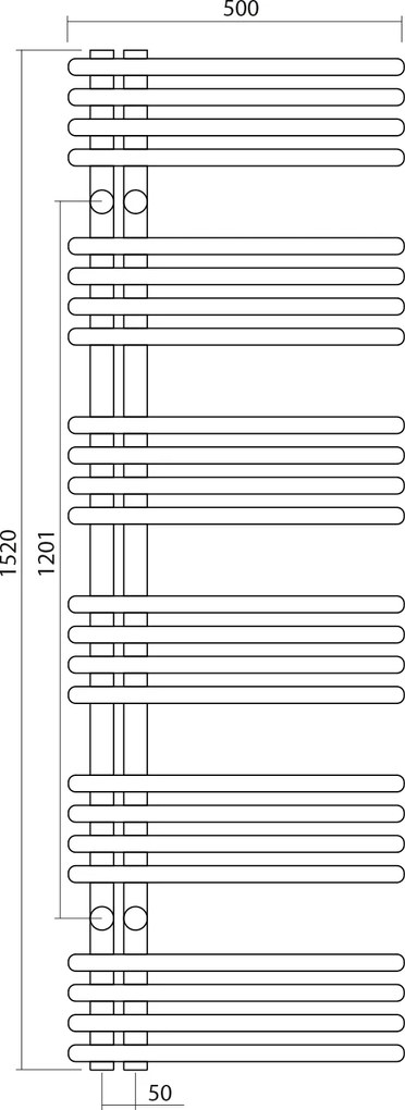 Sapho Nymfa otopné těleso 500 x 1520 mm klasické chrom LLN152
