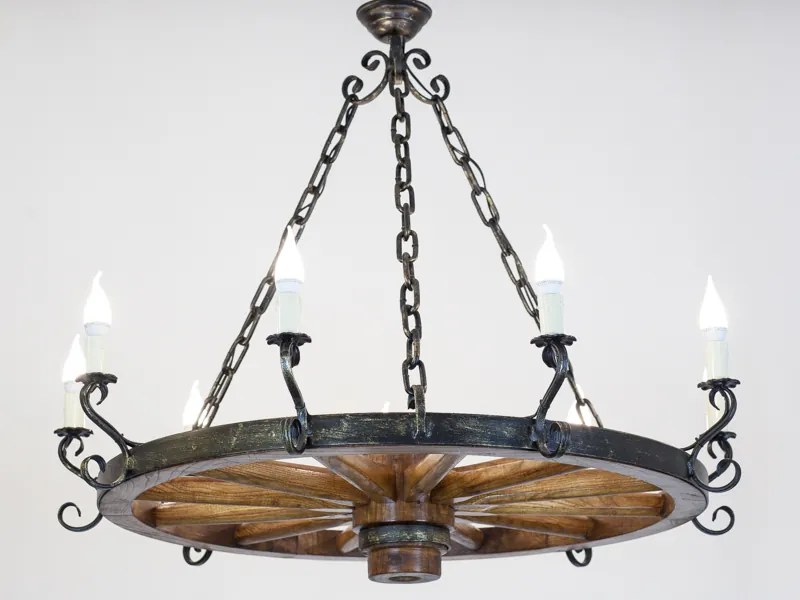 Rustikální lustr loukoťové kolo 105 cm