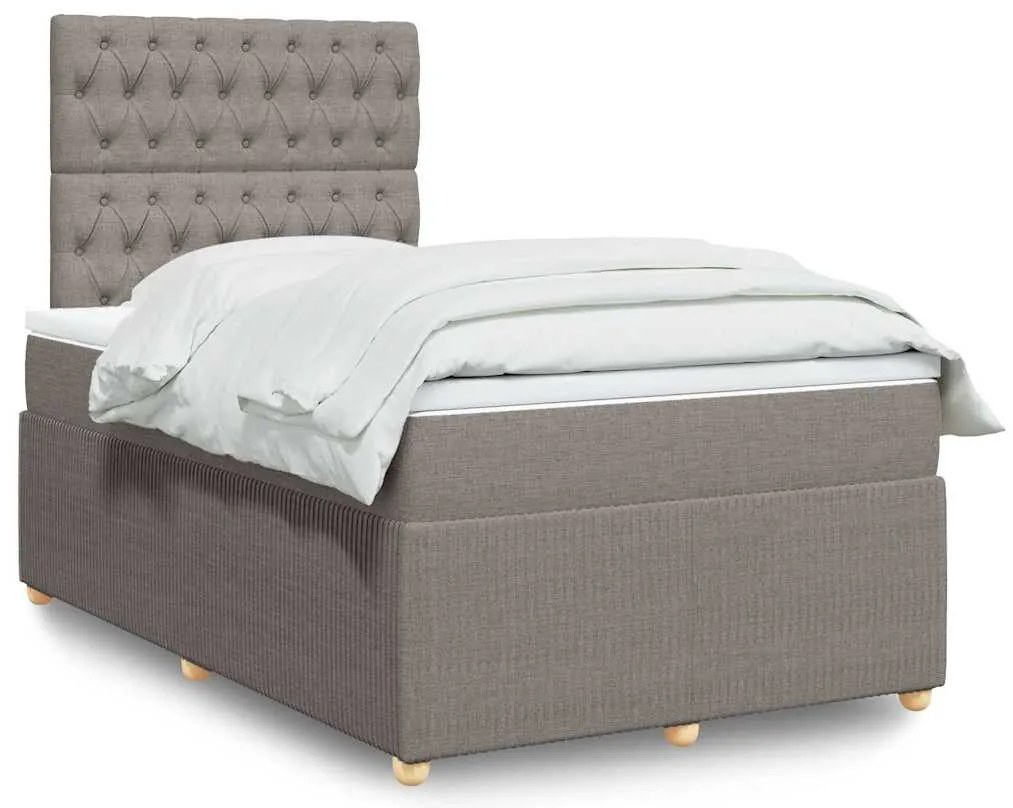 Box spring postel s matrací taupe 120x190 cm textil 3292006