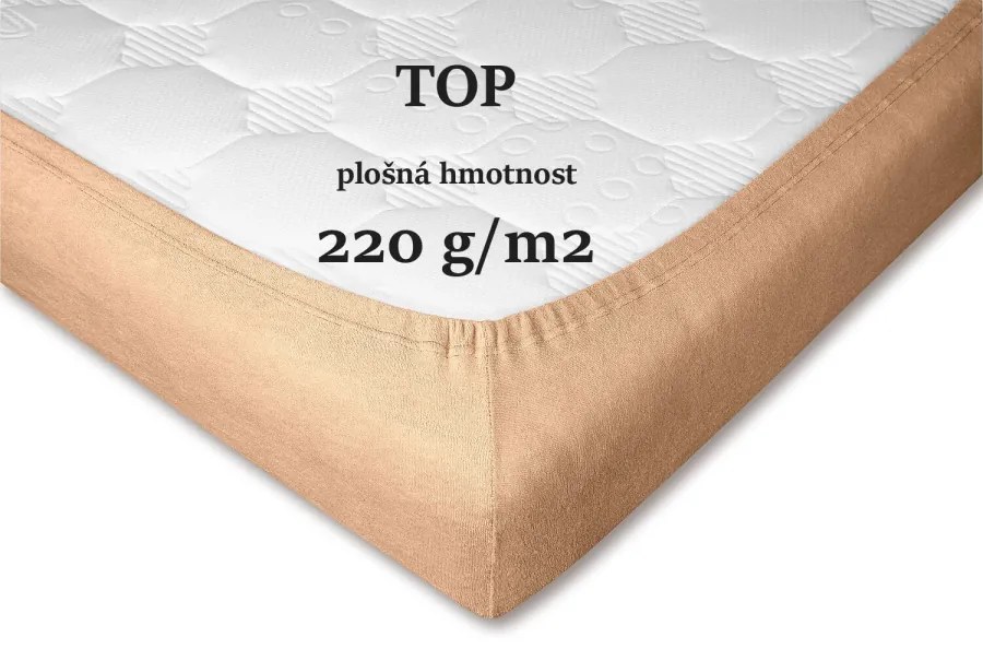 DADKA Froté prostěradlo medové Rozměr 140x220x20