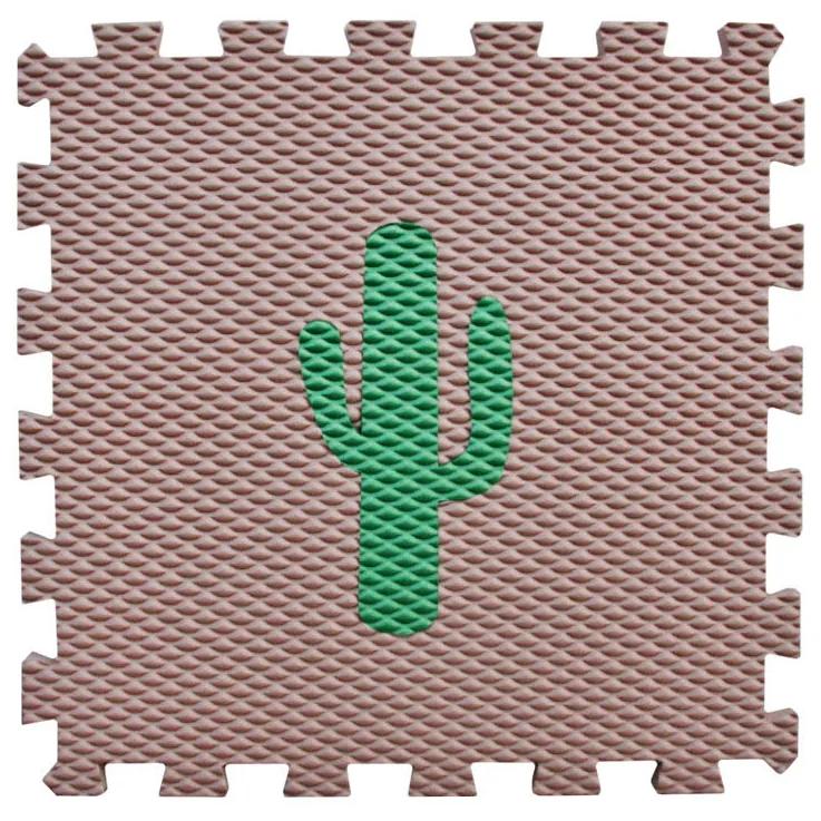 Minideckfloor Kaktus Barevná kombinace: Tmavě hnědý se zlatým kaktusem