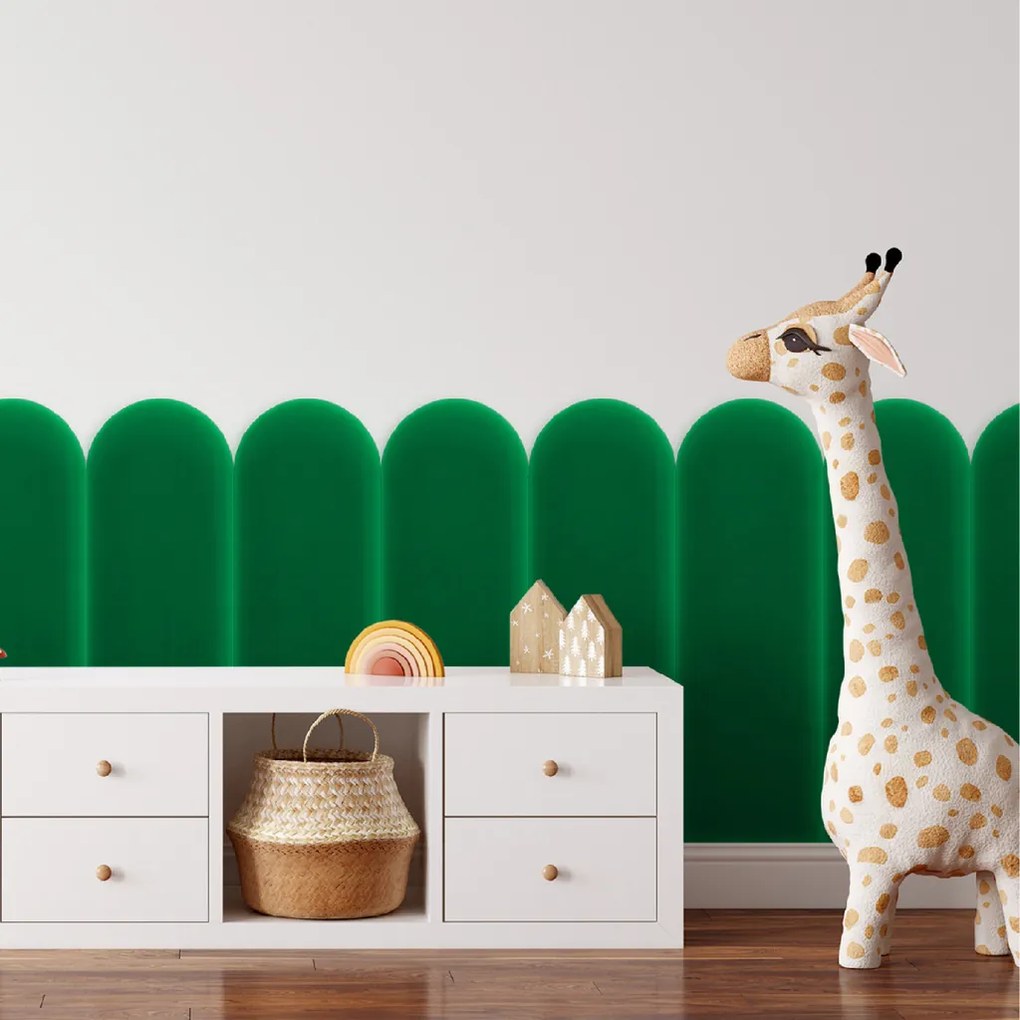 Sametový čalouněný panel - Oblouk - 20x60cm Farba: Zelená