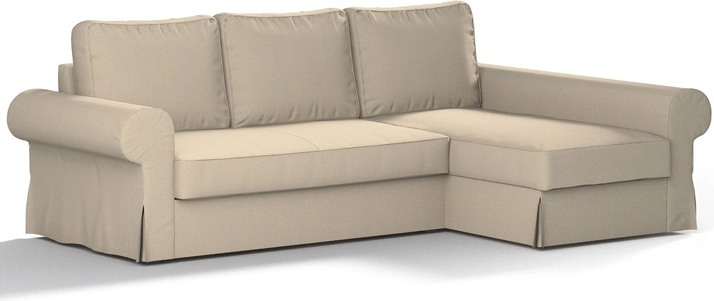 Potah na pohovku IKEA Backabro rozkládací se šezlongem barva béžová látka pletený vzor