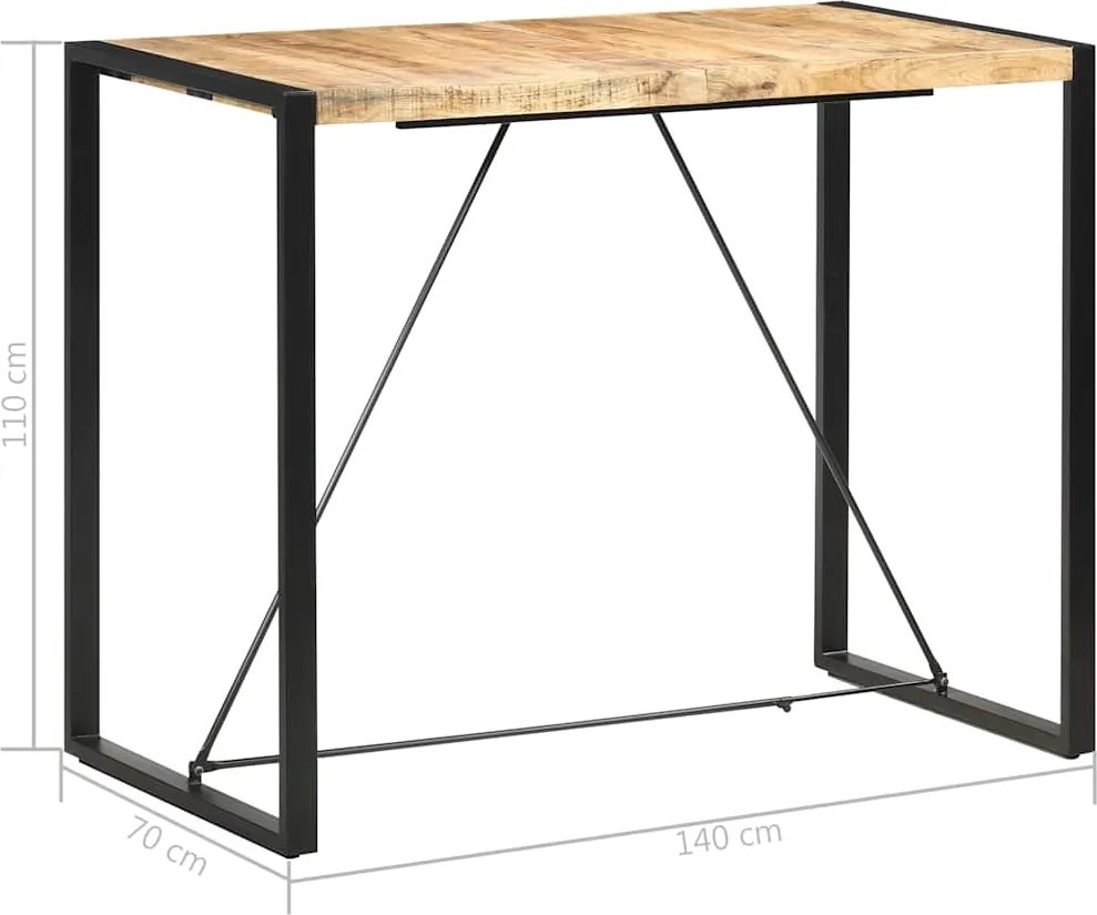 Barový stůl 140 x 70 x 110 cm masivní mangovníkové dřevo 285957