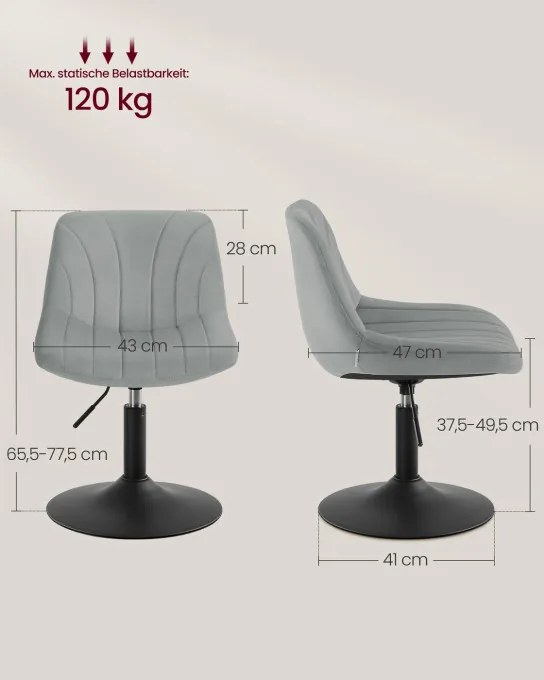 Otočná židle LJB160GD01 šedá