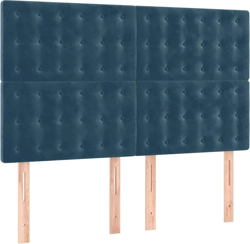 Box spring postel s matrací tmavě modrá 140x190 cm samet 3138083
