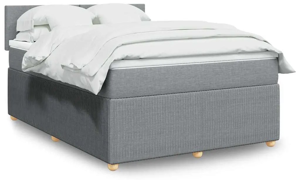 Box spring postel s matrací světle šedá 140 x 190 cm textil 3289744
