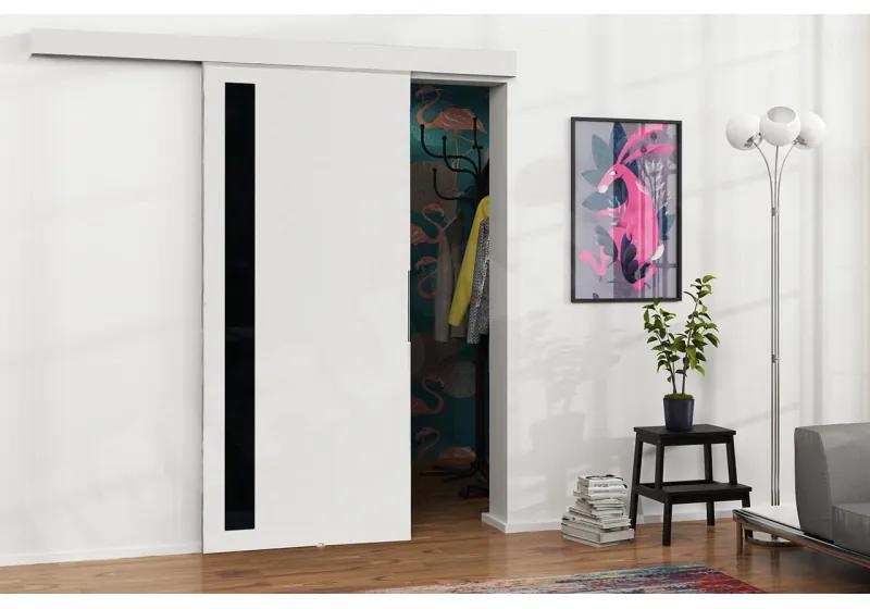 Posuvné dveře Mereno V 90, Barva: bílá + grafit + černý lacobel