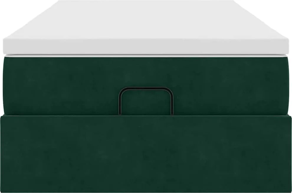 Osmanský rám postele s matrací tmavě zelené 100x200cm samet 3311168