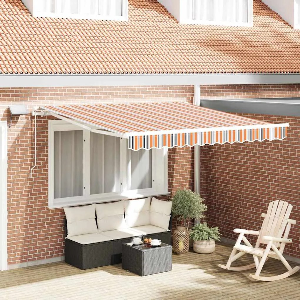Stahovací markýza Vícebarevný 350 x 250 cm Látka a hliník 3330286