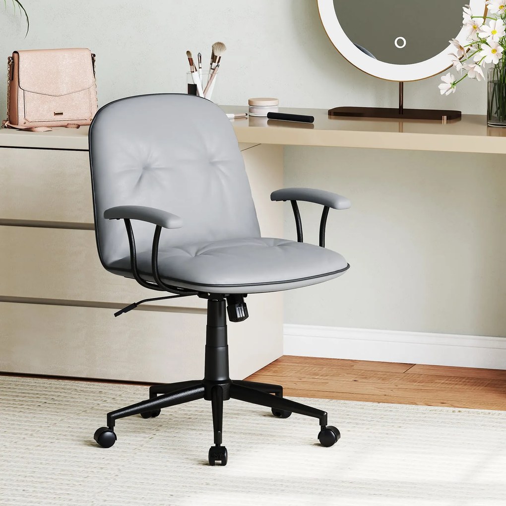 Costway Kancelářská židle ergonomická psací židle z umělé kůže s polstrovanými