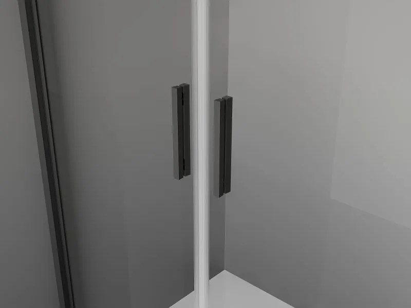 Mexen Exo sprchové dveře dvoukřídlé výklopné 80 cm, transparentní, černé - 8182-080-000-70-00