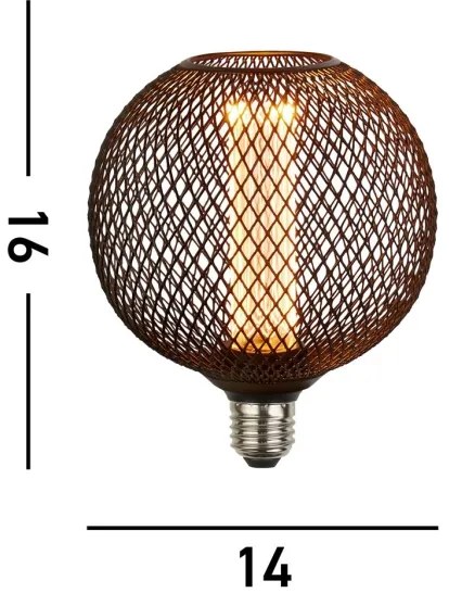 Searchlight 26003BK - LED Dekorační žárovka WIRE MESH E27/4,5W/230V 2700K
