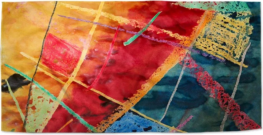 Sablio Ručník Barevné čáry - 50x100 cm
