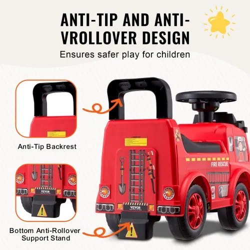 Ride On Automobil Chlapecký Dívčí kočárek pro batolata 1-3 roky červený