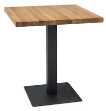 Stůl PURO 80x80 - přírodní dýha dub/ černá