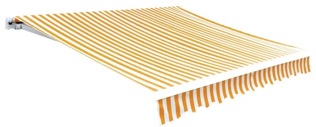 141017 vidaXL Plachta na markýzu slunečnicová žluto-bílá 4 x 3 m (bez rámu)