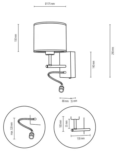 Spot-Light 67291974 - LED Nástěnná lampa BOHO 1xE27/25W/230V + LED/1W/230V dub