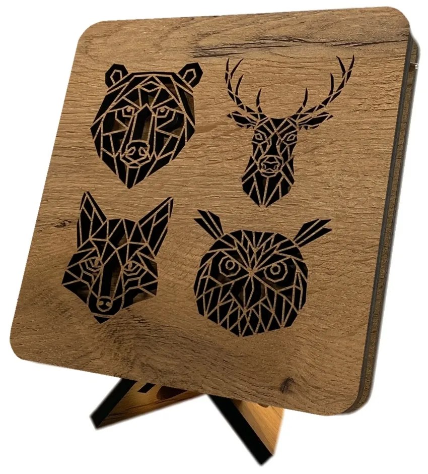 Li-Go "Lesní zvěř" lampa 19x19cm provedení povrchu: jedle