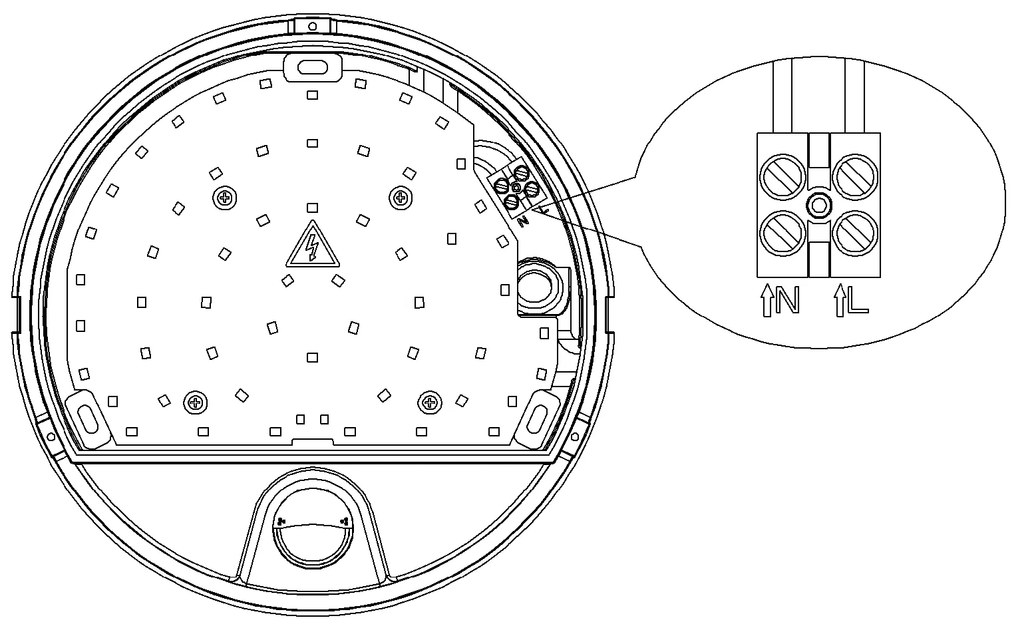 TOP LIGHT Světlo nástěnné-stropní Bari K PIR, Černá