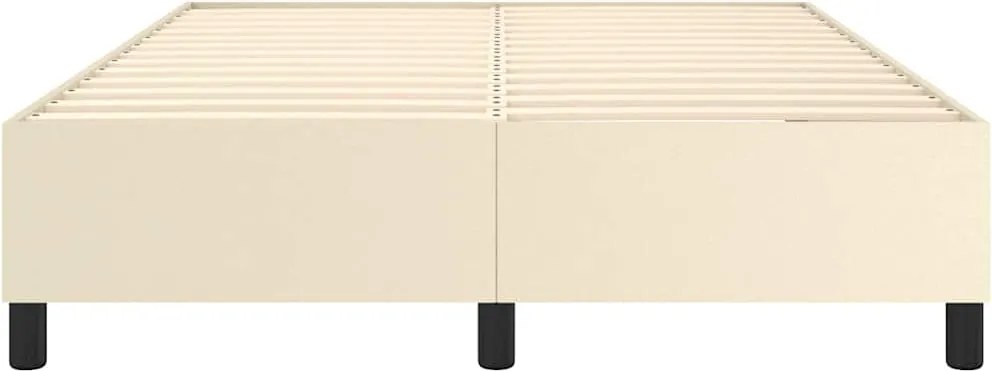 Rám postele s boxspringem krémová 140 x 190 cm umělá kůže 3121043