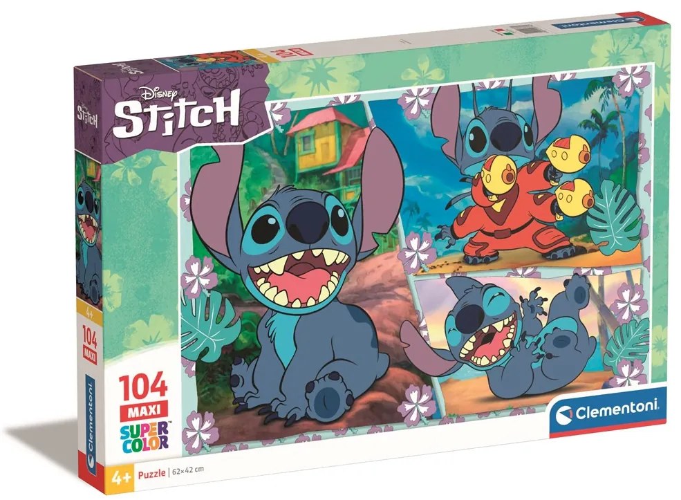 Clementoni - Puzzle 104 maxi Disney Stitch