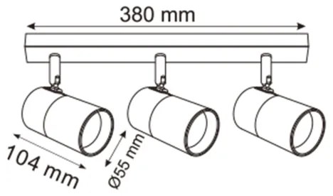Zuma Line 2204BD-3-BK - Bodové svítidlo FORI 3xGU10/50W/230V černá/zlatá