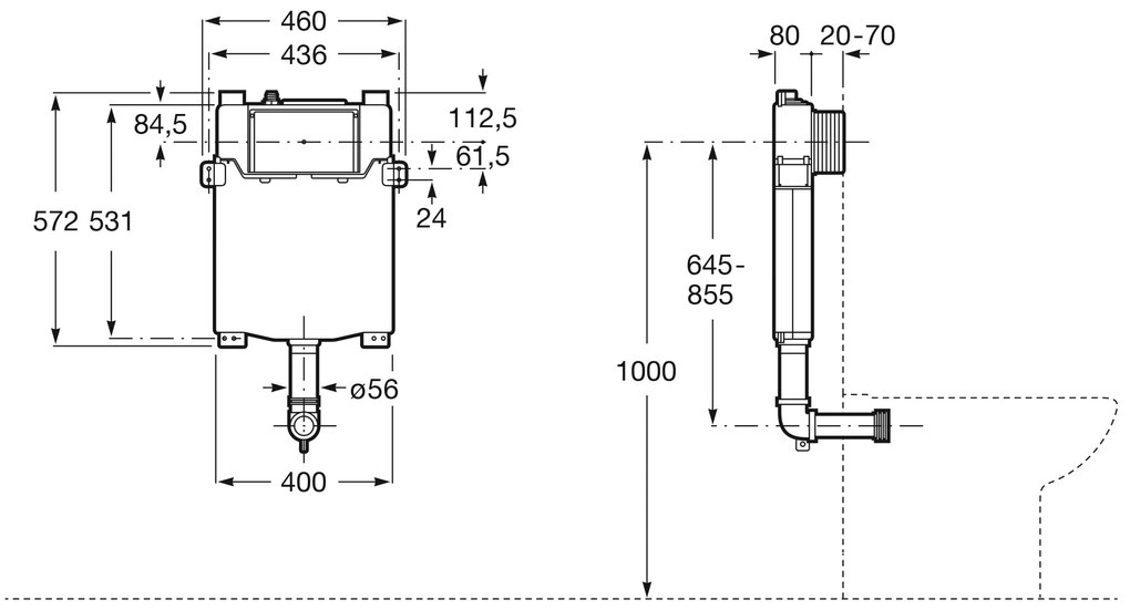 Roca Basic podomítkový splachovač A890070200