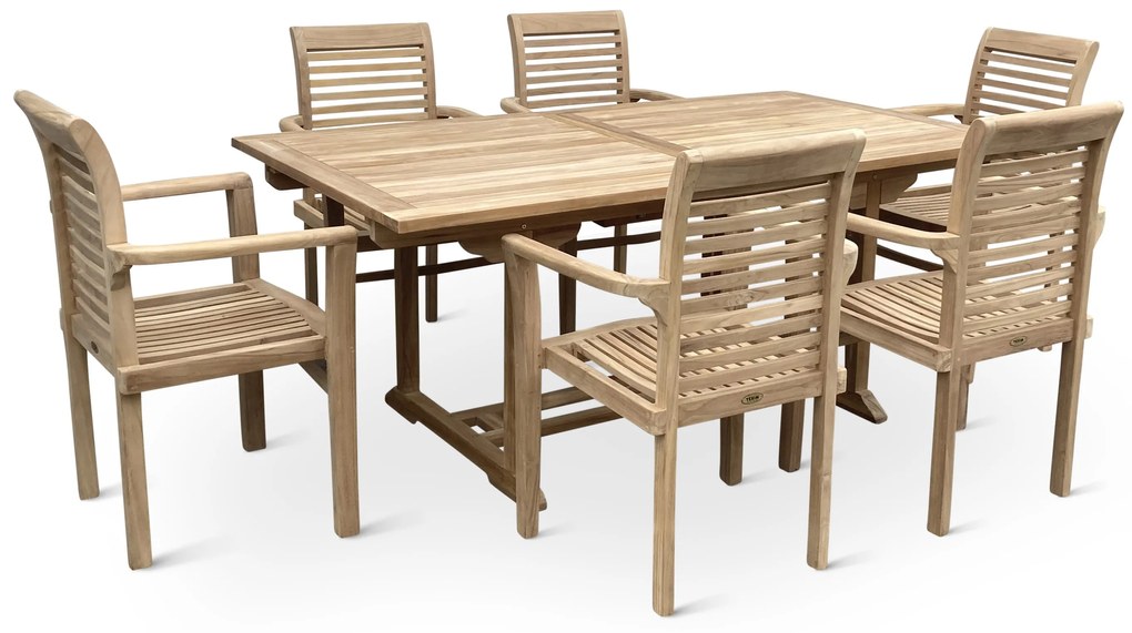 Nábytek Texim Faisal I. hranatý zahradní nábytek teak set 1+6