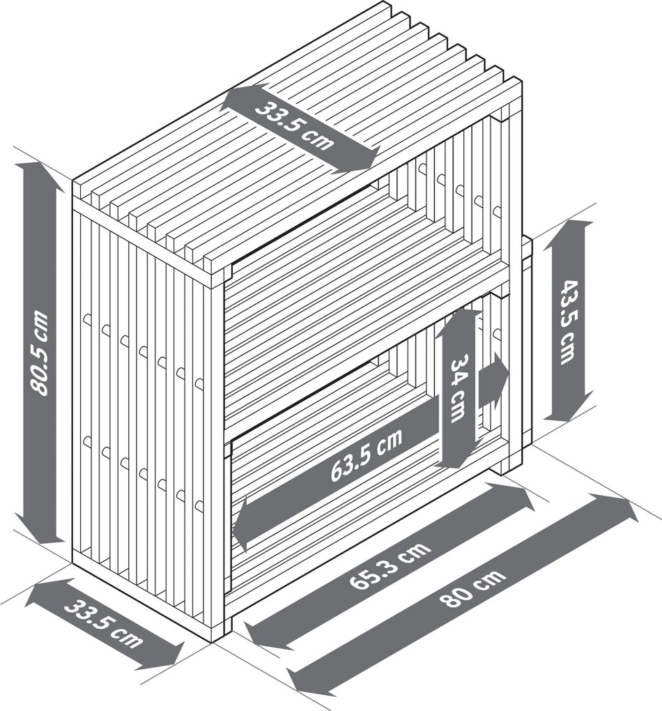 Tchibo - Výsuvný stupňovitý regál »Fleksibel« - barva: hnědá