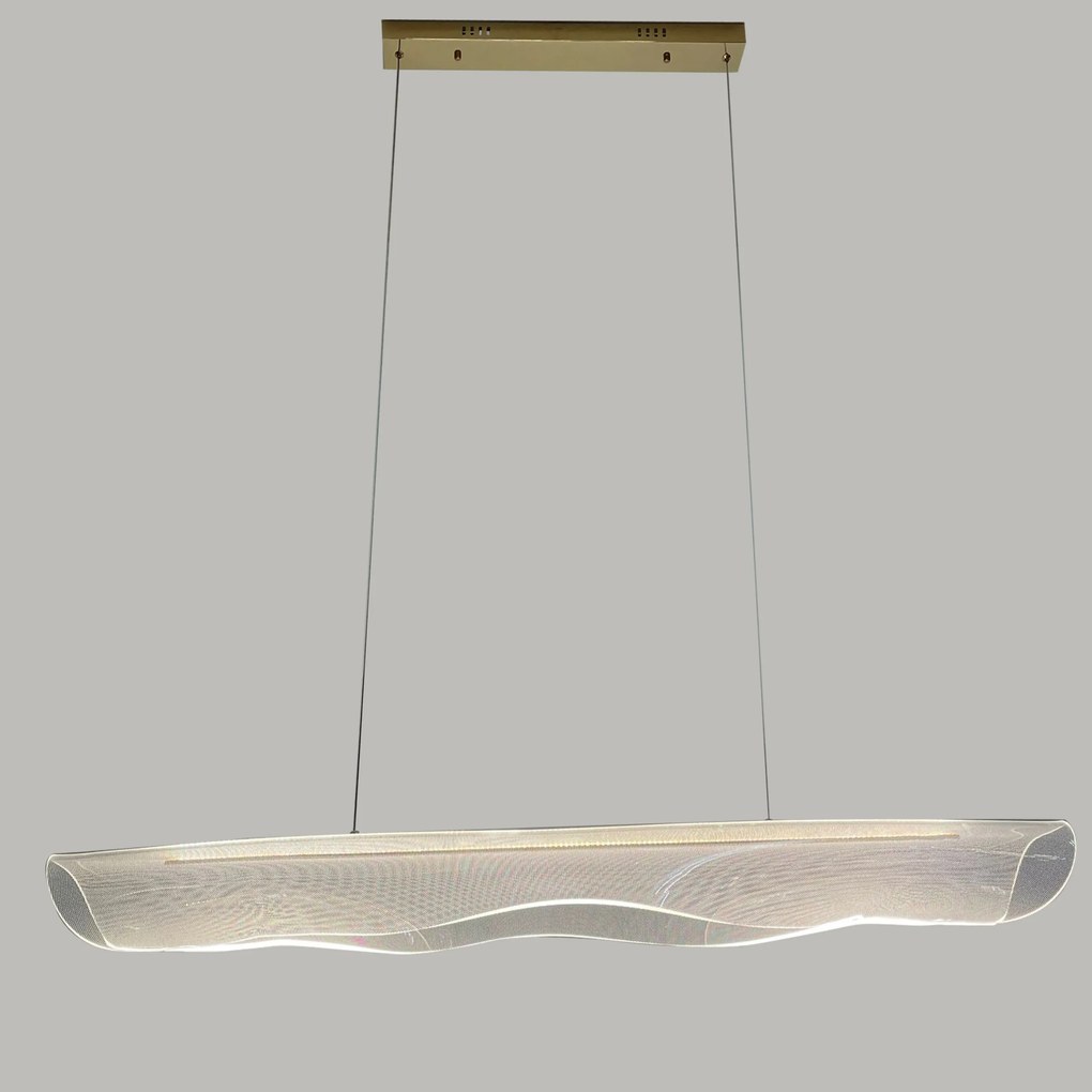 Stropní Svítidlo moderní závěsný Led Lustr 40W 3 barvy 120 cm Dálkový Ovladač