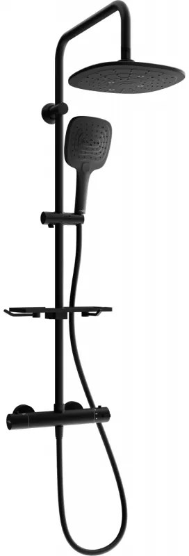 Mexen KT17 nástěnný sprchový set s dešťovou sprchou a termostatickou baterií, černý - 771501793-70