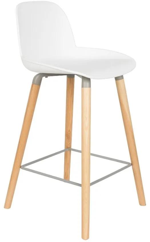 OnaDnes -20% Bílá plastová barová židle ZUIVER ALBERT KUIP 65 cm