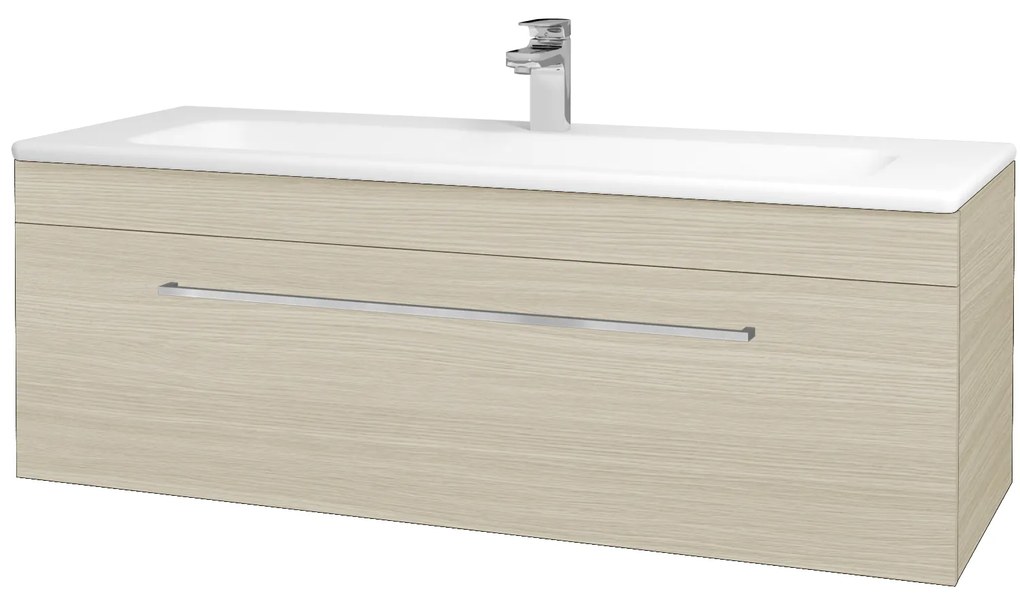 Dřevojas Koupelnová skříň ASTON SZZ 120 Varianta: N01 Bílá lesk / Úchytka T05 / D16 Beton tmavý
