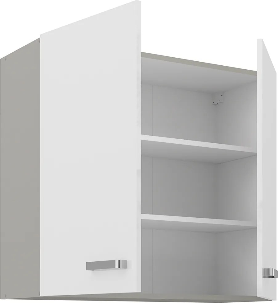 BIANCA sb | horní skříňka 80 G-72 2F policová | 80 cm | světle šedá/bílá lesk