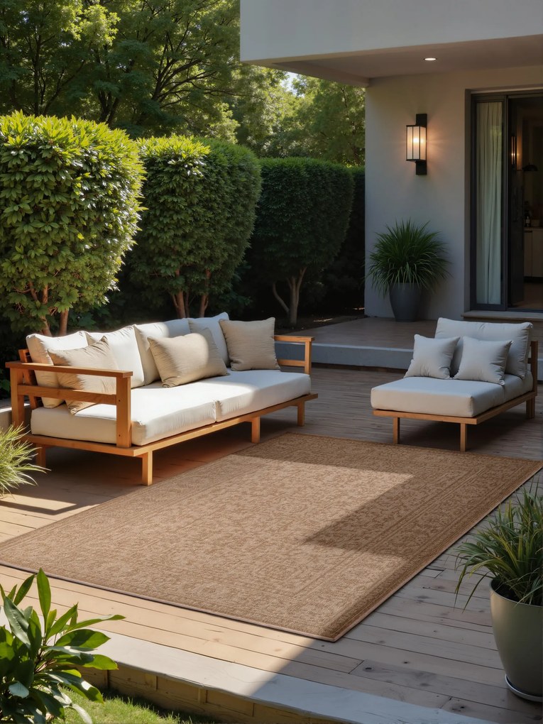 NORTHRUGS, Kusový koberec Duet Kona 106250 Beige/White - na ven i na doma, 160x230, béžová, chodba / předsíň
