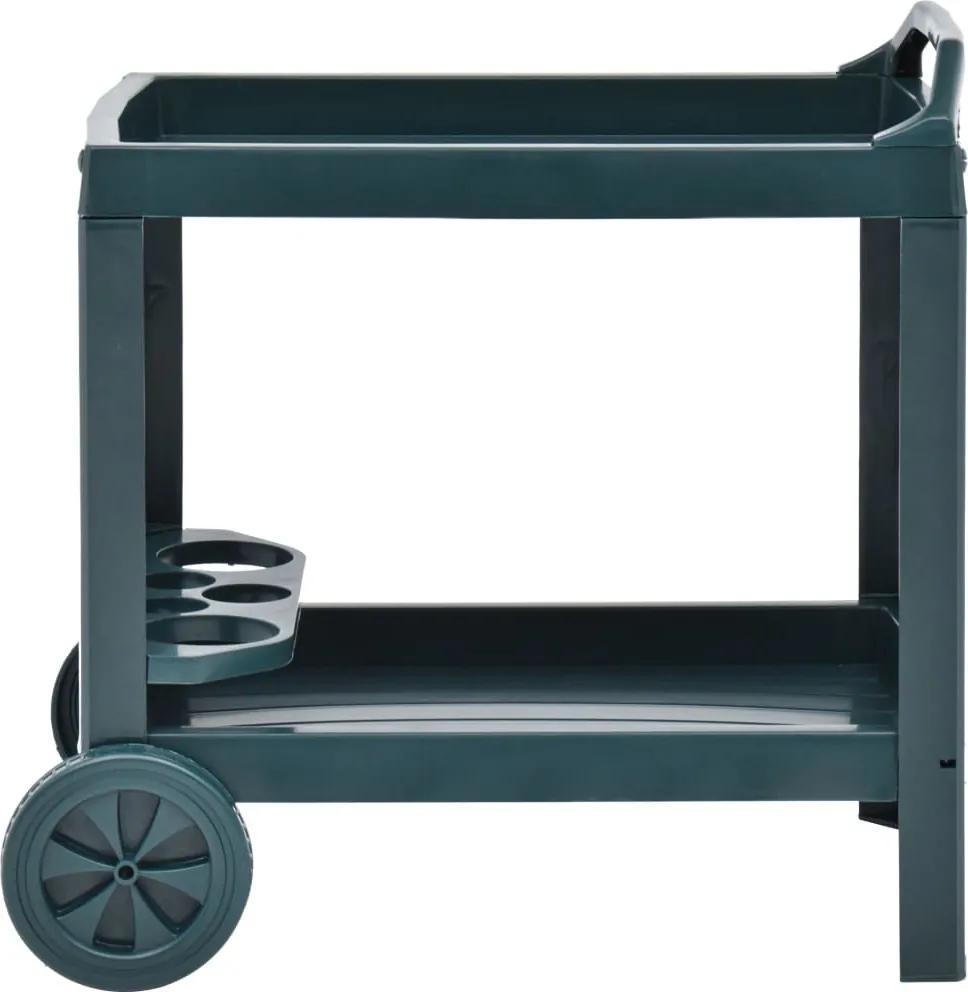vidaXL Nápojový vozík 69 x 53 x 72 cm plast [48812] Barva: Zelená