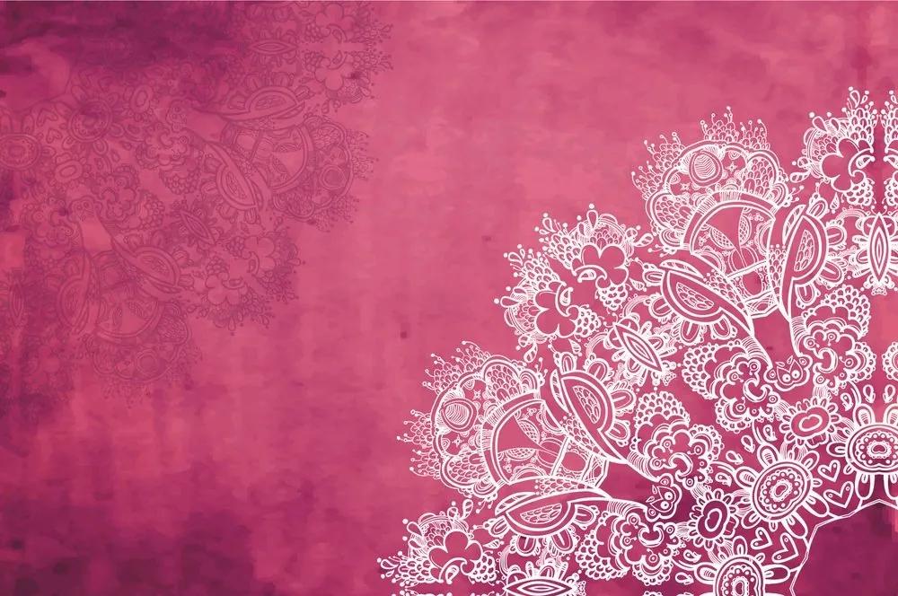 Samolepící tapeta prvky květinové Mandaly - 300x200 cm
