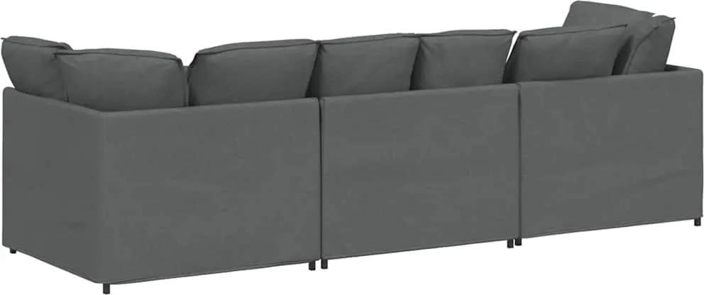 Modulární pohovka s polštáři textil tmavě šedá 3321268