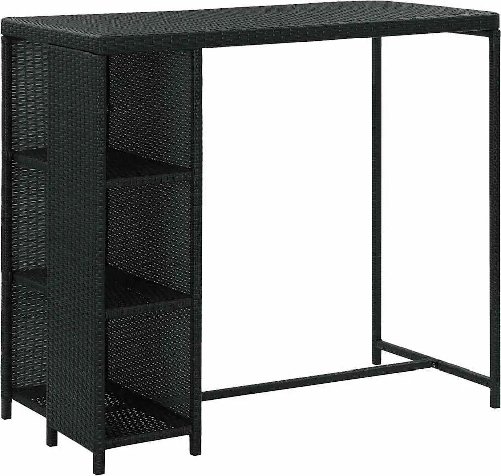 5dílný zahradní barový set s poduškami polyratan černý 3064918