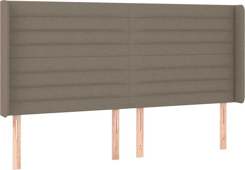 Čelo postele s LED taupe 163 x 16 x 118/128 cm textil 3124198