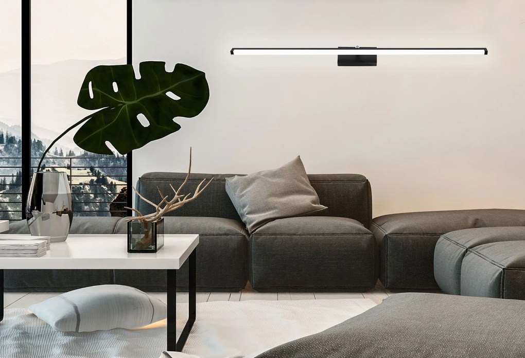 Rea - Toolight, LED koupelnové svítidlo nad zrcadlo 20W 100CM APP375-1W, černá, OSW-05005