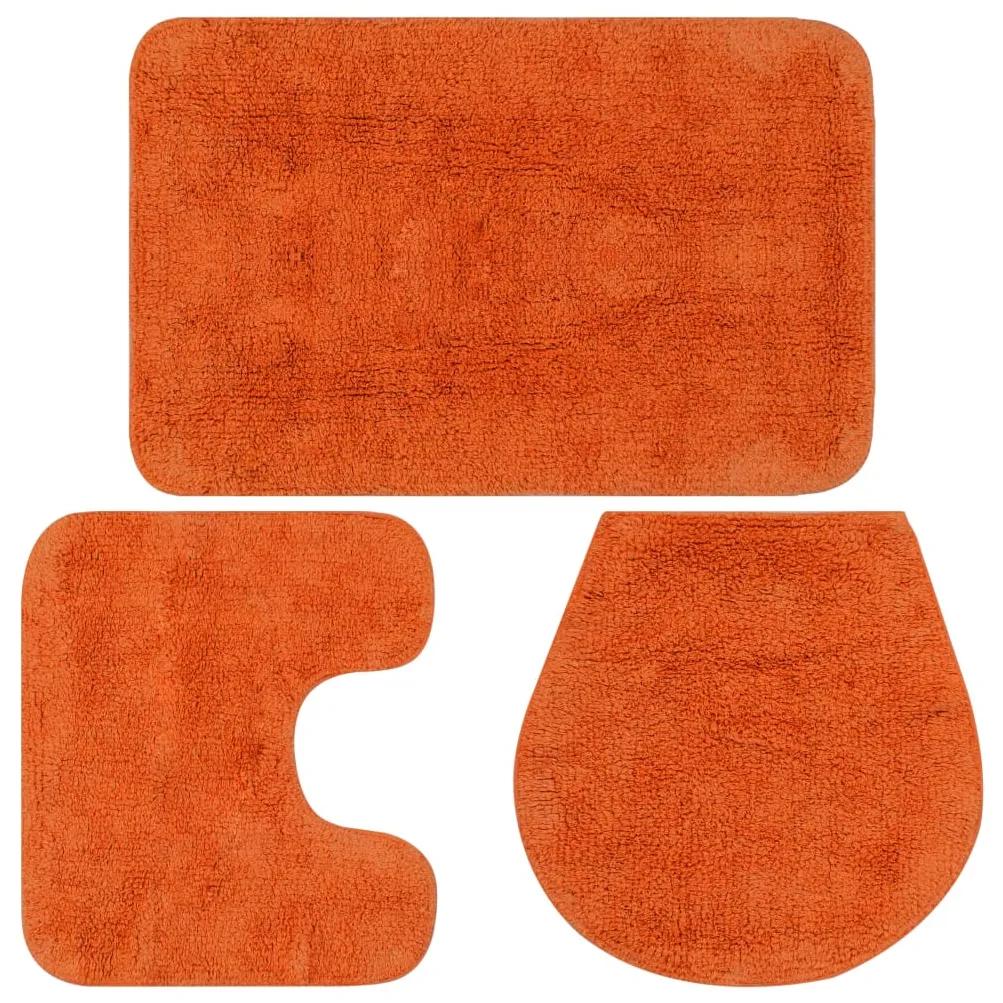 133227 vidaXL Sada koupelnových předložek 3 kusy textilní oranžová