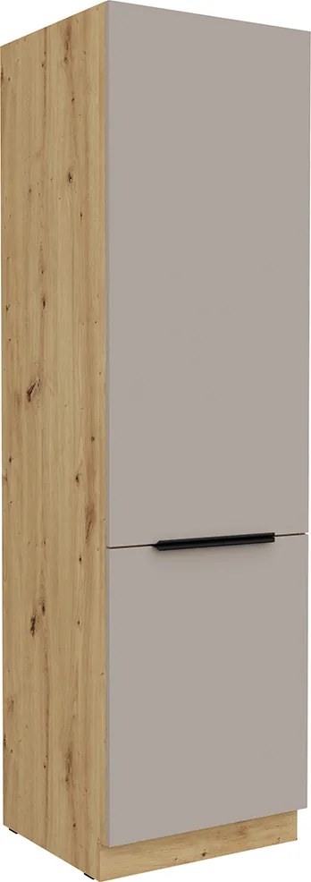 ARIA li | vysoká skříňka 60 DK-210 2F potravinová s policemi | 60 cm | ANTI FINGERPRINT povrch | artisan/béžová
