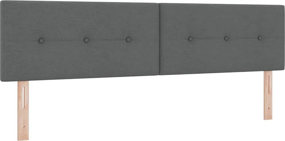 Postel s boxspringem s čelo Tmavě šedá 180 x 200 cm textil 3340228