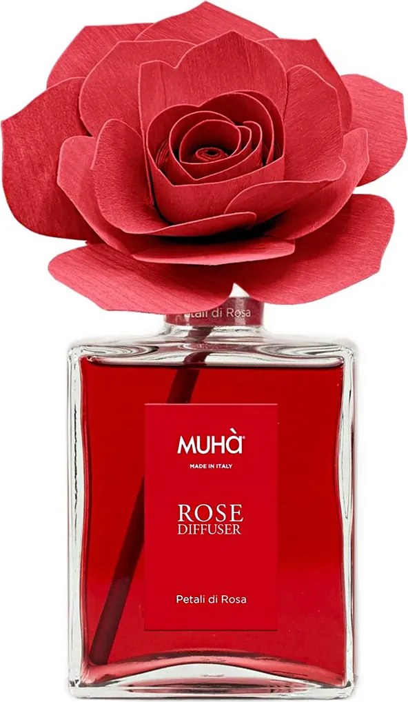 Muhà Rose difuzér s dřevěnou růží Petali di Rosa Objem: 200 ml