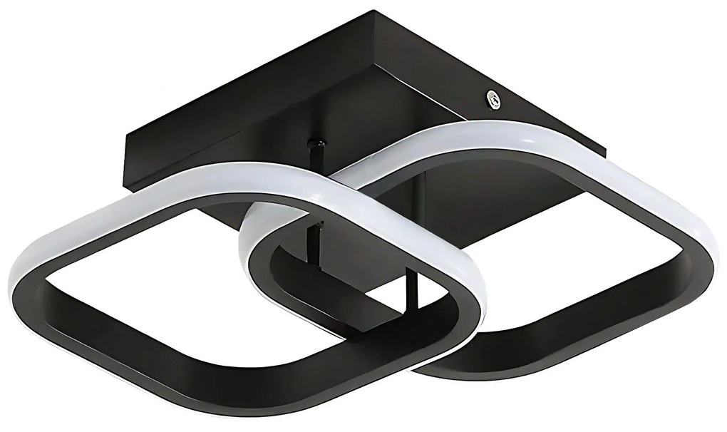 Toolight Toolight, LED stropní svítidlo 23x23cm, 22W, 3000K, LHJ074-C, černá matná, OSW-50034