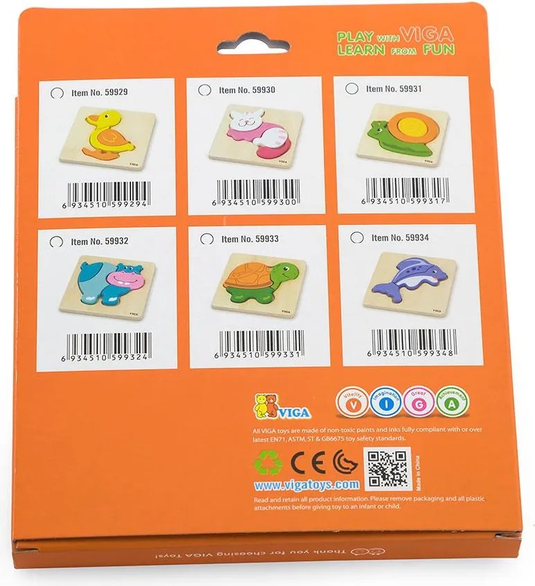 Dřevěné puzzle pro nejmenší Viga Rybka