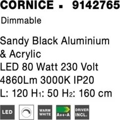 Závěsné LED svítidlo NOVA LUCE CORNICE 91W 3000K 9142765 stmívatelné Triac